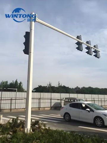 Traffic Lights Sign Poles Galvanized Street Light Pole Type Round ...
