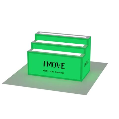 Aluminum Profile LED Backlight Type Trade Show Ladder Display Counter ...