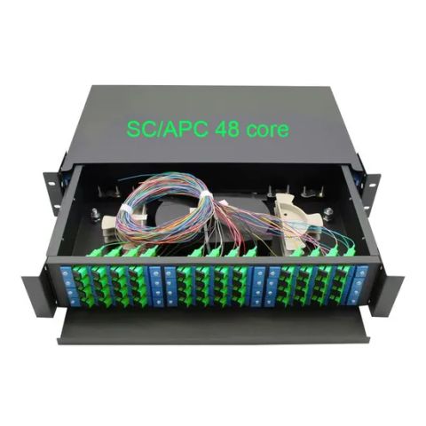 19 Inch Slidable Rack-Mount Fiber Optic Distribution Frame ODF 48 Core ...