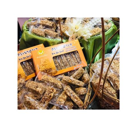 Thai snack bar made from nut mixed sugar cane juice homemade 150g./Box ...