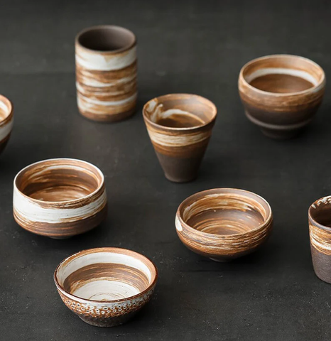 Handmade Vintage Rough Ceramic Tea Cup Espresso Coffee Japanese Sake ...