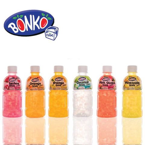Fruit Drink Juice with Nata De Coco 320ml Plastic bottle BONKO cube ...