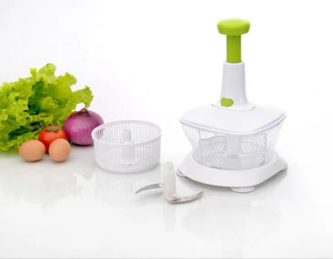 Manual Chopper Vegetable Hand-Powered Crank Blender and Spinner ...