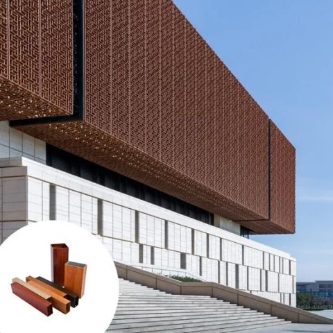 Aluminum Square Tube Aluminum Profile Clad Building Curtain Wall Facade ...