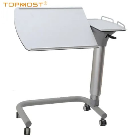 Hospital Compact Laminate HPL Medical Over Bed Table Table MDF Folded ...