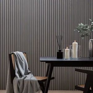 Interior Wooden Veneer Wood Slat Combine Polyester Fiber Sheet Acoustic ...
