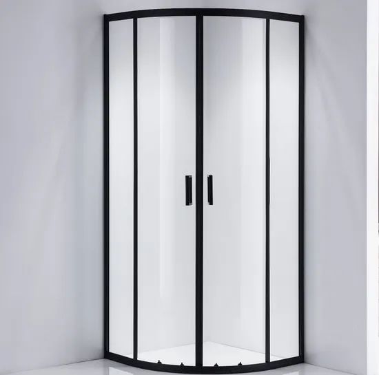 Round Black Aluminium Profile Fast Assemble Simple Sliding Shower Room ...
