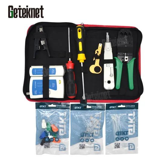 Geteknet Network Cabling Tool Kit Hand Crimping RJ45 Tool LAN Cable ...
