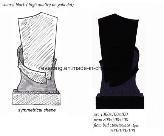 Absoluted Black Granite Stone Tombstone Monuments for Russian Market ...