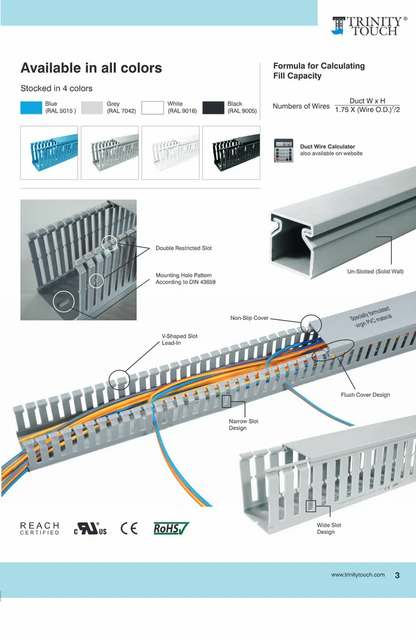 TRINITY TOUCH PVC CABLE DUCT Series Tbwdn Slot Width Narrow Cover ...