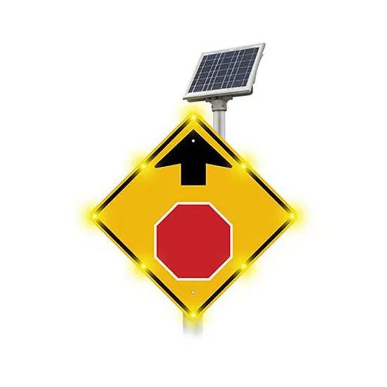 Solar Stop Sign 36W Solar Powered Flashing LED Stop Ahead Sign from ...